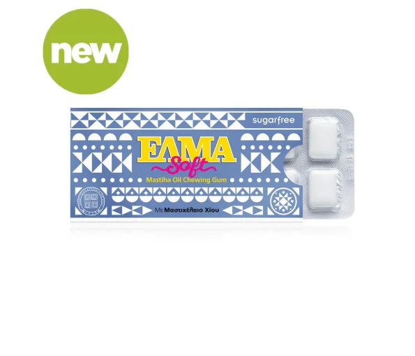 Chewing Gum with Natural Chios Mastiha Oil, sugar free 13g ELMA soft ...